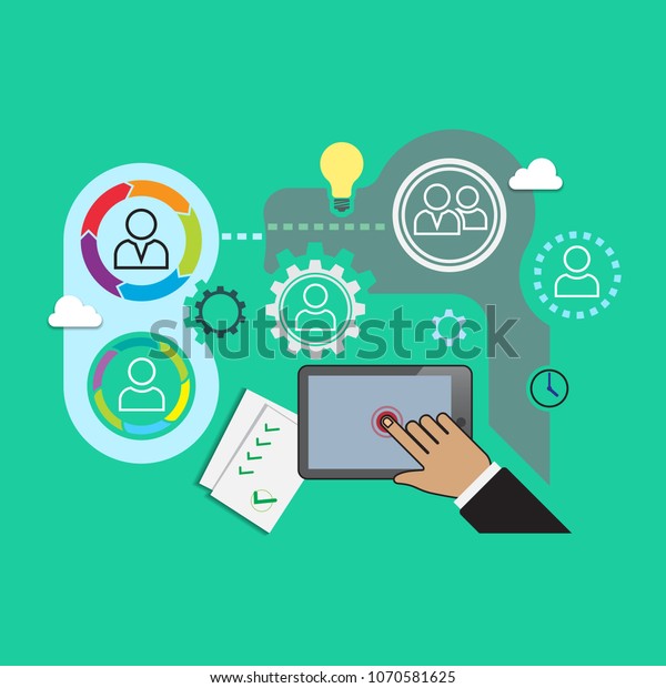 Set Flat Manage Icons Logo Vector Stock Vector (Royalty Free ...