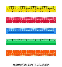 Color School Measuring Rulers Centimeters Inches: stockvector ...