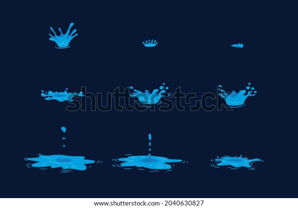 Set Flat Water Splash Design Water Stock Vector (Royalty Free ...