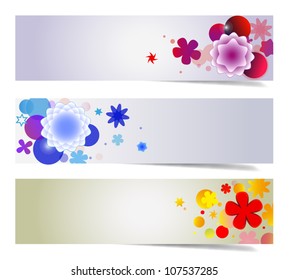 Set Floral Header Vector Illustration Stock Vector (Royalty Free ...