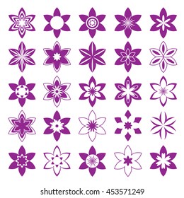 Set Floral Symbols Design Vector Illustration Stock Vector (Royalty ...
