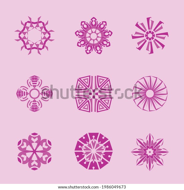 Set Floral Symbols Vector Illustrations Stock Vector (Royalty Free ...