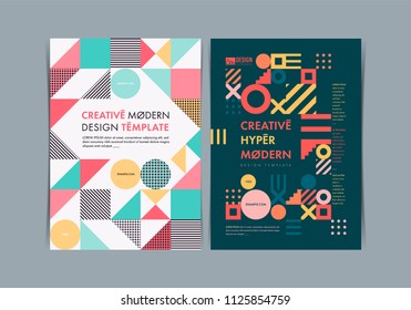 Set Flyer Templates Geometric Shapes Patterns Stock Vector (Royalty ...