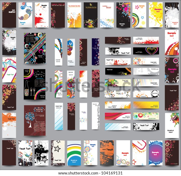 Set Flyers Banners Labels Stock Vector (Royalty Free) 104169131 ...