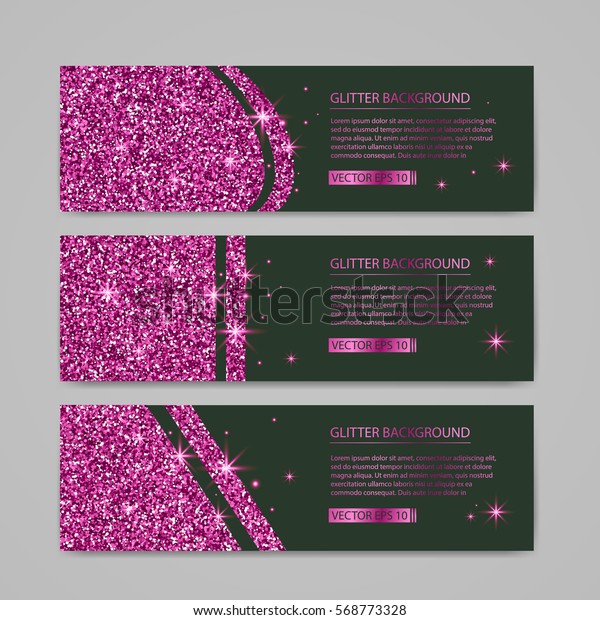 Set Flyers Purple Glitter Design Brochure Stock Vector (Royalty Free ...