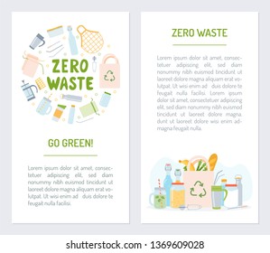 Set Flyers Zero Waste Promotional Products Stock Vector (Royalty Free ...