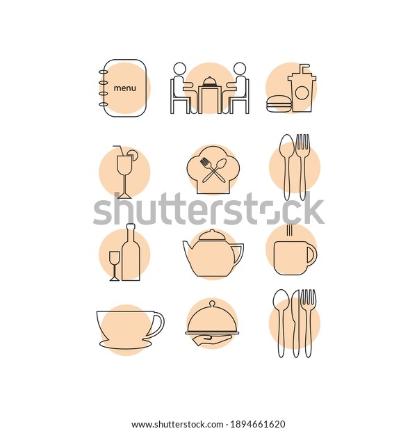 Set Food Beverage Vector Graphic Illustrations Stock Vector (Royalty ...