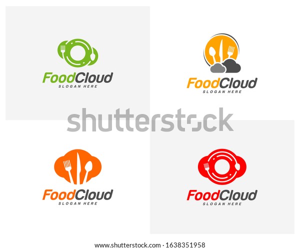 Set Food Cloud Logo Design Vector Stock Vector (Royalty Free ...