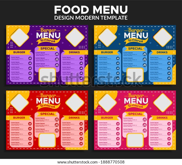 Set Food Menu Template Design Stock Vector (Royalty Free) 1888770508 ...