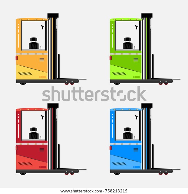Set Forklift Different Colors Yellow Green Stock Vector (Royalty Free ...