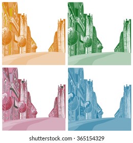 Set Four Backgrounds Different Colors Image Stock Vector (Royalty Free ...