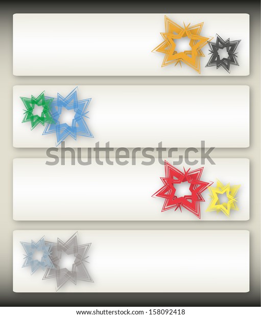 Set Four Backgrounds Stars Different Colors Stock Vector (Royalty Free ...