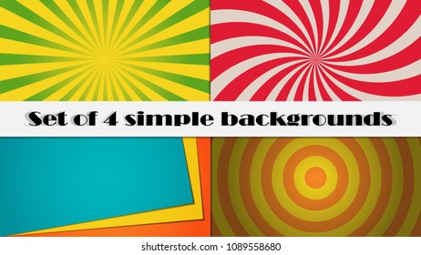 Set Four Beautiful Backdrops Modern Fashionable Stock Vector (Royalty ...