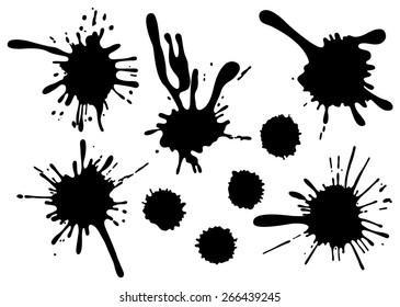 Set Four Black Ink Splash Stock Vector (Royalty Free) 1013368327