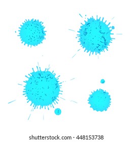 Set Four Blue Paint Drops Vector Stock Vector (Royalty Free) 448153738 ...