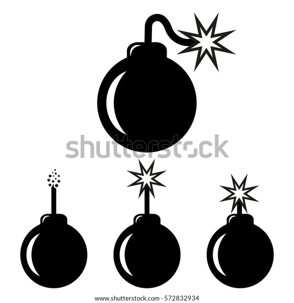 Set Four Bomb Icons Stock Vector (Royalty Free) 572832934 | Shutterstock