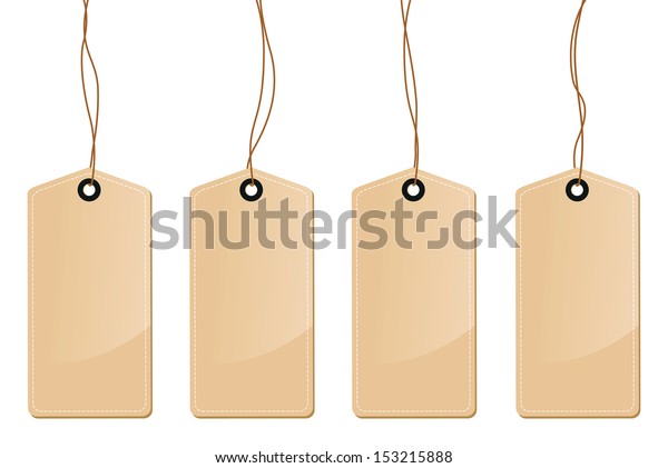 Set Four Brown Tag Labels Stock Vector (Royalty Free) 153215888 ...