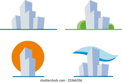 Set Four Building Icons Stock Vector (Royalty Free) 25366336 | Shutterstock
