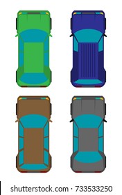 Set Four Cars Vector Flat Illustration Stock Vector (Royalty Free ...