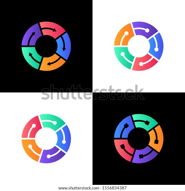 Set Four Circle Vector Chart Infographic Stock Vector (Royalty Free ...
