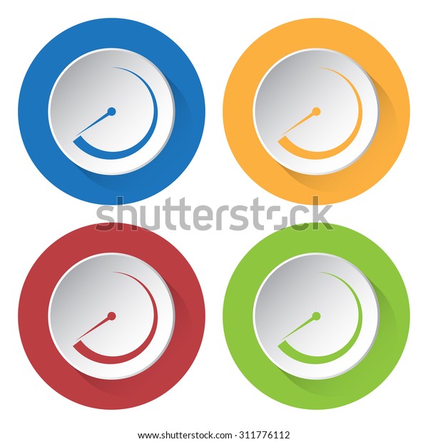 Set Four Colored Icons Dial Symbol Stock Vector (Royalty Free ...