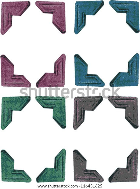 Set Four Colored Photo Corners Isolated Stock Vector (Royalty Free ...
