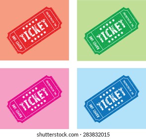 Set Four Colourful Tickets Stock Vector (Royalty Free) 283832015