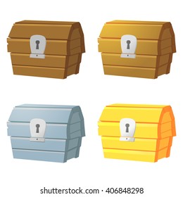 Set Four Different Colors Treasure Chest Stock Vector (Royalty Free ...