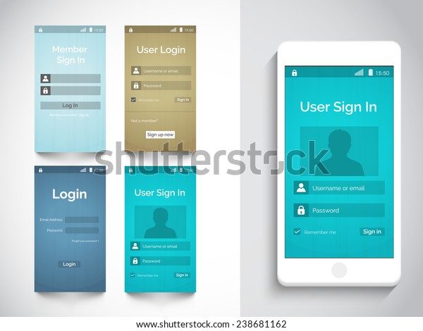 Set Four Different User Login Sign: เวกเตอร์สต็อก (ปลอดค่าลิขสิทธิ์ ...