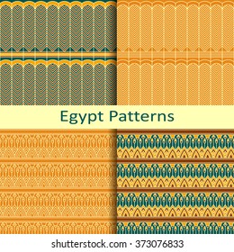 Set Four Egypt Traditional Coloured Patterns Stock Vector (Royalty Free ...
