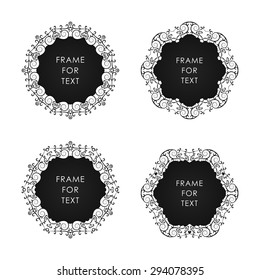 Set Four Elegant Spiral Frames Made Stock Vector (Royalty Free ...
