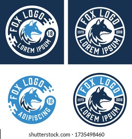 Set Four Fox Logos Circular Shape Stock Vector (Royalty Free ...