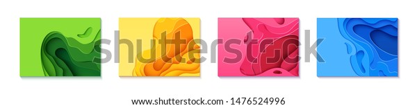 Conjunto de cuatro volantes horizontales en: vector de stock (libre de ...