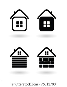 Set Four House Vector Icon Variations Stock Vector (Royalty Free ...