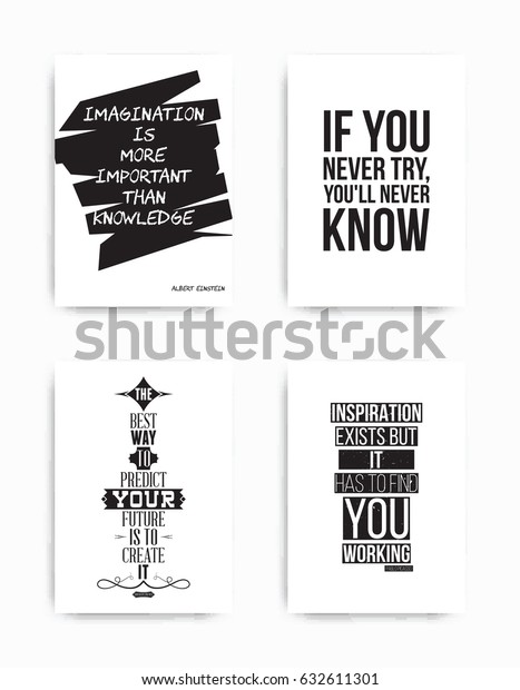 Set Four Motivational Posters Popular Quotes Stock Vector (Royalty Free ...