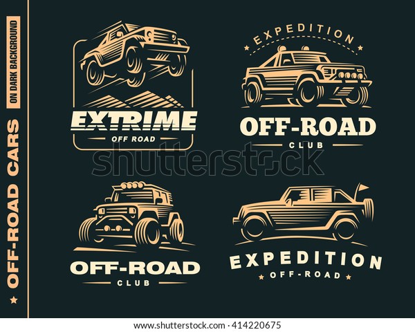Set Four Offroad Suv Car Labels Stock Vector (Royalty Free) 414220675