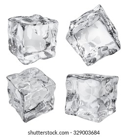 Five Ice Cubes Isolated Clipping Path Stock Illustration 1245824098