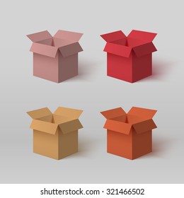Set Colorful Boxes Cardboard Box Vector Stock Vector (Royalty Free ...