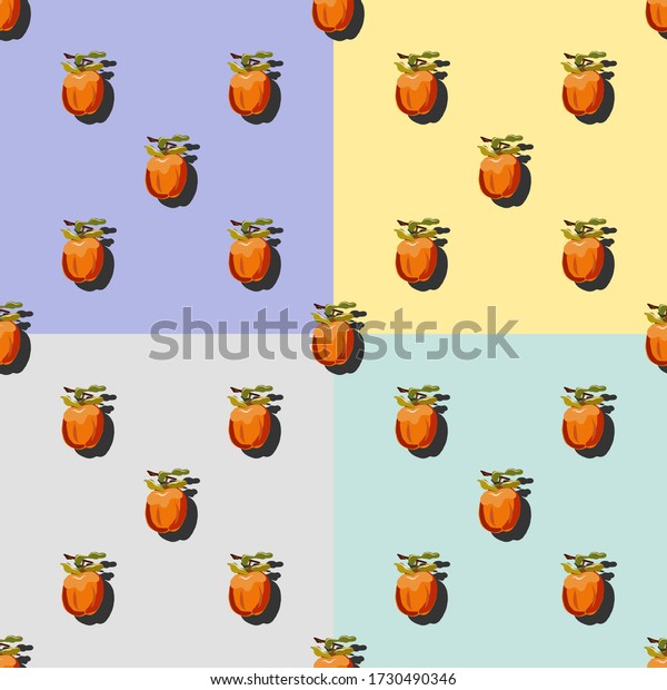 Set Four Persimmon Shadow Pop Art Stock Vector (Royalty Free ...