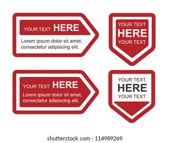 Set Four Red Bookmarks Stock Vector (Royalty Free) 114989269