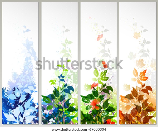 Set Four Season Banners Stock Vector (Royalty Free) 69000304