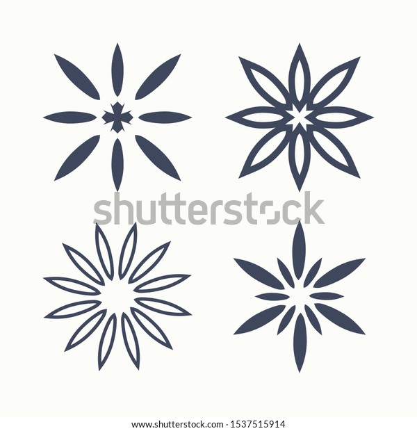 Set Four Simple Star Stencil Patterns Stock Vector (Royalty Free ...