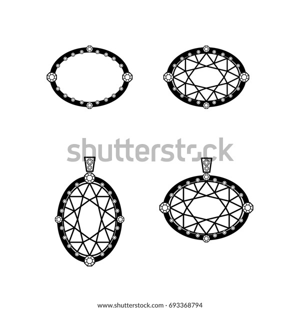 Set Four Stylized Jewelry Items Isolated Stock Vector (Royalty Free ...
