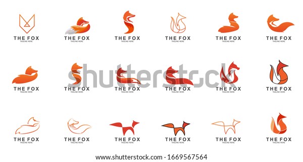Set Fox Logo Modern Concept Vector 库存矢量图（免版税）1669567564 | Shutterstock
