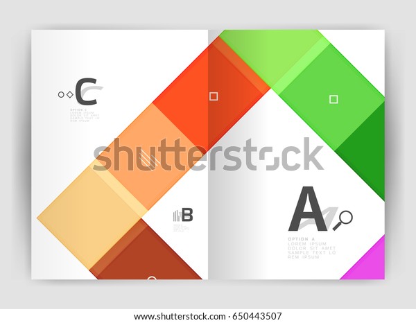 Set Front Back A4 Size Pages Stock Vector (Royalty Free) 650443507