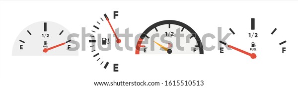Set of Fuel gauge scales. Fuel meter. Fuel indicator. Gas tank gauge ...