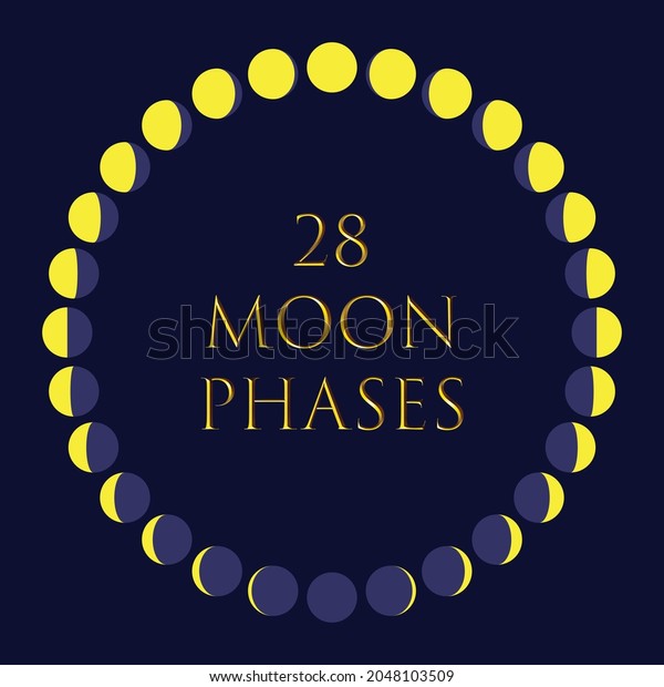 Set Full 28 Moon Phases Abstract Stock Vector (Royalty Free) 2048103509 ...