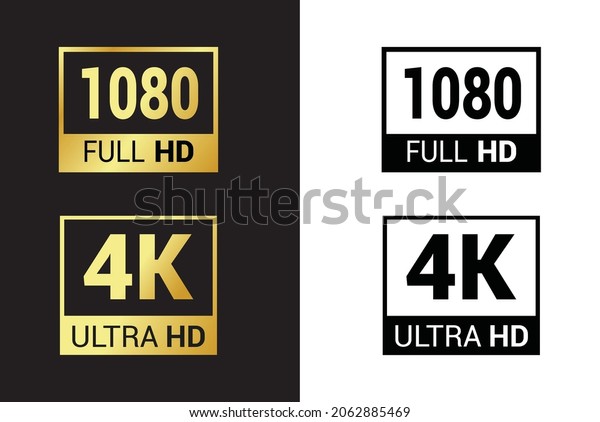Set Full Hd 1080 Ultra Hd Stock Vector (Royalty Free) 2062885469 ...