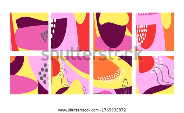 Set Fun Hand Drawn Colorful Shapes Stock Vector (Royalty Free ...