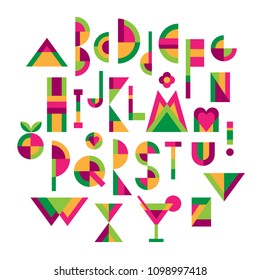 Set Fun Multicolor Geometric Letters Alphabeth Stock Vector (Royalty ...